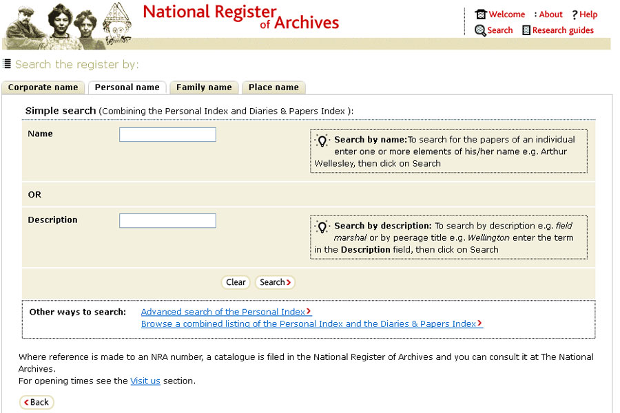 The National Register of Archives | The National Archives